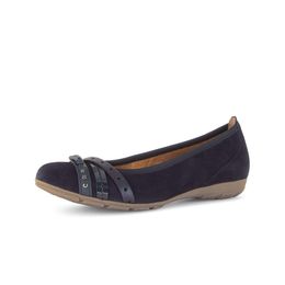 Ballerina Gabor "Eleganter Ballerina", Damen, Gr. 37,5, blau, Schuhe Ballerina