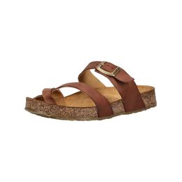 Zehentrenner Haflinger "Haflinger Hausschuhe Leder", Herren, Gr. 37, braun, Leder, Schuhe Zehentrenner