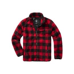 Allwetterjacke Brandit "Brandit Herren Teddyfleece Jacket", Herren, Gr. 5XL, rot, schwarz, 100% Polyester, mehrfarbig, normal, amerikanischer Ausschnitt, Jacken