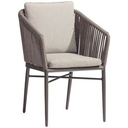 Ambia Garden Gartenstuhl, Graphit, Grau, Metall, Textil, Uni, F&uuml;llung: Schaumstoff, Rundrohr, 61x82x63 cm, stapelbar, gastro- und objekttauglich, wetterbest&auml;ndig, abwischbar, Gartenm&ouml;bel, Gartenst&uuml;hle, Gartenst&uuml;hle stapelbar