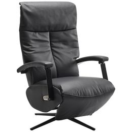 Livetastic Relaxsessel, Schwarz, Metall, Echtleder, Rindleder, 67.5x118x78 cm, Relaxfunktion, USB-Anschluss, Wohnzimmer, Sessel, Relaxsessel