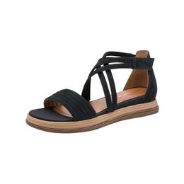 Riemchensandale Tamaris "Tamaris Sandalen Leder", Damen, Gr. 38, navy, Leder, Schuhe Riemchensandale
