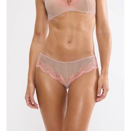 Slip Triumph "Comfort Glam Hipster", Damen, Gr. 38, desert sand, Spitze, Obermaterial: 80% Polyamid, 20% Elasthan, k&ouml;rpernah, Unterhosen Slip, raffinierte Spitze