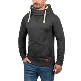 Kapuzenpullover Blend "BHSales", Herren, Gr. M, charcoal, Sweatware, 60% Baumwolle, 40% Polyester, unifarben, regular fit, ohne Ausschnitt, eingesetzt, Pullover Kapuzenpullover, Kapuzensweatshirt mit Cross-Over Kragen