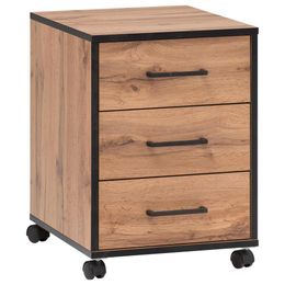 Mid.you Rollcontainer, Eiche, Holzwerkstoff, 3 Schublade(n) Schubladen, 40.1x57x50 cm, Arbeitszimmer, Container, Rollcontainer