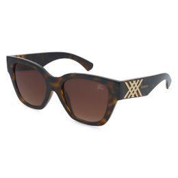 Burberry BE4489U | Damen-Sonnenbrille | Fassung: Vollrand, Quadratisch, Kunststoff, Havanna Dunkel | Glasfarbe: Braun Verlaufend