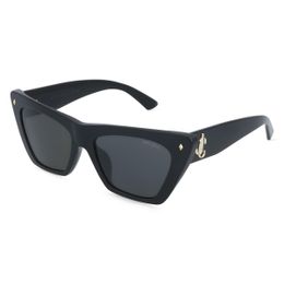 Jimmy Choo JC5062U | Damen-Sonnenbrille | Fassung: Vollrand, Cat Eye, Acetat, Schwarz | Glasfarbe: Grau