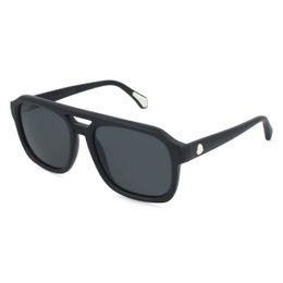 Moncler ME6024 VANTOS | Unisex-Sonnenbrille | Fassung: Vollrand, Quadratisch, Acetat, Schwarz Matt | Glasfarbe: Grau