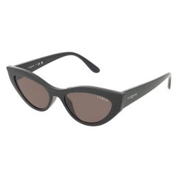 Vogue 0VO5637SU | Damen-Sonnenbrille | Fassung: Vollrand, Cat Eye, Kunststoff, Schwarz | Glasfarbe: Grau