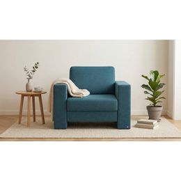 BRUNO Schlafsessel 70cm in Petrol | praktische Gr&ouml;&szlig;e | stabiles Massivholz & Boxspringkomfort