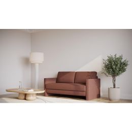 BRUNO Schlafsofa 160cm in Hazelnut | stabiles Massivholz & Boxspringkomfort
