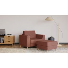 BRUNO Schlafsessel 70cm in Hazelnut | praktische Gr&ouml;&szlig;e | stabiles Massivholz & Boxspringkomfort