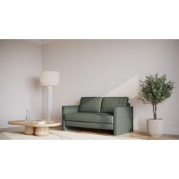 BRUNO Schlafsofa 140cm in Forest Green | stabiles Massivholz & Boxspringkomfort