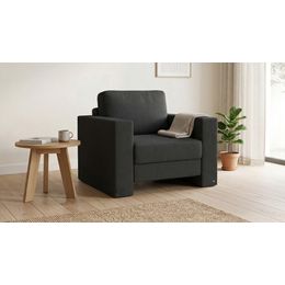 BRUNO Schlafsessel 70cm in Schwarz | praktische Gr&ouml;&szlig;e | stabiles Massivholz & Boxspringkomfort