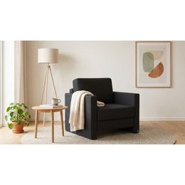 BRUNO Schlafsessel 70cm in Schwarz | praktische Gr&ouml;&szlig;e | stabiles Massivholz & Boxspringkomfort