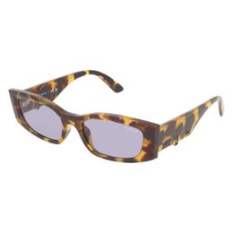 Vogue 0VO5655SU | Damen-Sonnenbrille | Fassung: Vollrand, Quadratisch, Kunststoff, Gelb Havanna | Glasfarbe: Grau