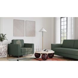 BRUNO Schlafsessel 70cm in Forest Green | praktische Gr&ouml;&szlig;e | stabiles Massivholz & Boxspringkomfort