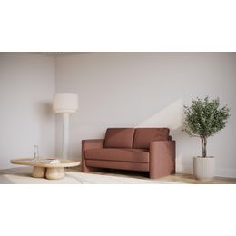 BRUNO Schlafsofa 140cm in Hazelnut | stabiles Massivholz & Boxspringkomfort