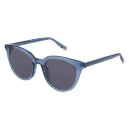 Tom Tailor 676005 | Damen-Sonnenbrille | Fassung: Vollrand, Cat Eye, Kunststoff, Blau | Glasfarbe: Grau