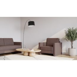 BRUNO Schlafsessel 70cm in Braun | praktische Gr&ouml;&szlig;e | stabiles Massivholz & Boxspringkomfort