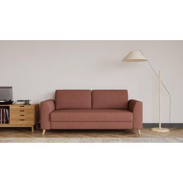 BRUNO Schlafsofa 160cm in Hazelnut | stabiles Massivholz & Boxspringkomfort