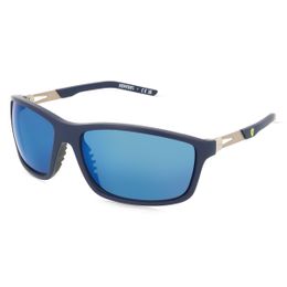 Scuderia Ferrari 0FZ6021U | Herren-Sonnenbrille | Fassung: Vollrand, Quadratisch, Kunststoff, Blau Matt | Glasfarbe: Blau Spiegel Blau