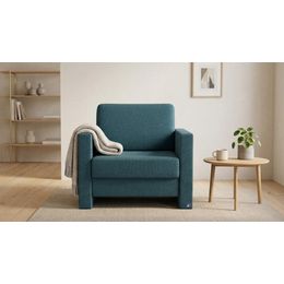BRUNO Schlafsessel 70cm in Petrol | praktische Gr&ouml;&szlig;e | stabiles Massivholz & Boxspringkomfort