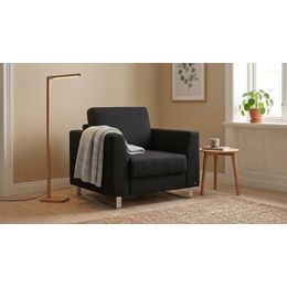 BRUNO Schlafsessel 70cm in Schwarz | praktische Gr&ouml;&szlig;e | stabiles Massivholz & Boxspringkomfort