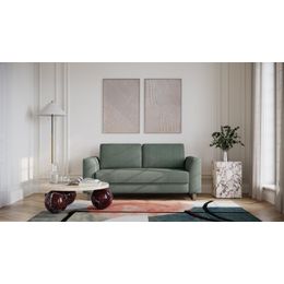 BRUNO Schlafsofa 140cm in Forest Green | stabiles Massivholz & Boxspringkomfort