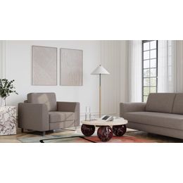 BRUNO Schlafsessel 70cm in Taupe Grau-Beige | praktische Gr&ouml;&szlig;e | stabiles Massivholz & Boxspringkomfort