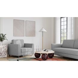 BRUNO Schlafsessel 70cm in Silver Grey Grau | praktische Gr&ouml;&szlig;e | stabiles Massivholz & Boxspringkomfort