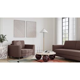 BRUNO Schlafsessel 70cm in Braun | praktische Gr&ouml;&szlig;e | stabiles Massivholz & Boxspringkomfort