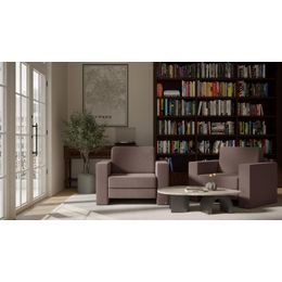 BRUNO Schlafsessel 70cm in Braun | praktische Gr&ouml;&szlig;e | stabiles Massivholz & Boxspringkomfort