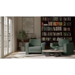 BRUNO Schlafsessel 70cm in Forest Green | praktische Gr&ouml;&szlig;e | stabiles Massivholz & Boxspringkomfort