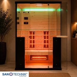 Sanotechnik Infrarotkabine, Schwarz, Holz, Fichte, 125x190x100 cm, Freizeit, Wellness, Infrarotkabinen