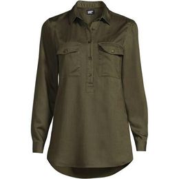 LANDS' END Tunika im Worker-Stil aus TENCEL, Damen,  Gr&uuml;n, Lyocell (Viskose), by Lands' End