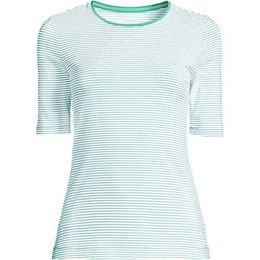 LANDS' END Shirt aus Baumwolle/Modal-Mix mit ellbogenlangen &Auml;rmeln und Rundausschnitt, Damen,  Wei&szlig;, Baumwolle Modal, by Lands' End
