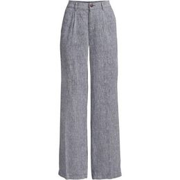 LANDS' END Leinenhose High Waist mit weitem Bein, Damen,  Blau, Leinen, by Lands' End