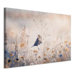 Artgeist Leinwandbild August Melody Hellblau/Beige ca.120x80x1,2cm