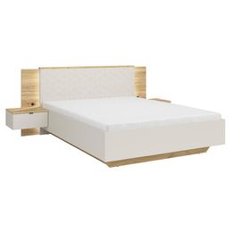 BETT 160/200 Naya Kaschmir und Eichenholz-Optik