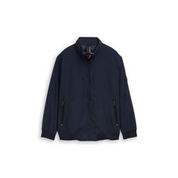 Tom Tailor Herren Plus Size - Blouson Jacke mit verstaubarer Kapuze, blau, Uni, Gr. 2XL