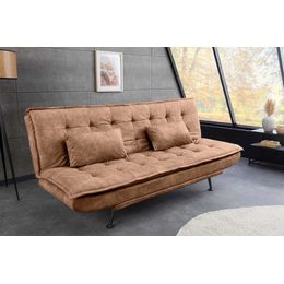 Riess Ambiente Modernes Schlafsofa JAZZ 190cm antik braun Microfaser 3-Sitzer Couch Riess-Ambiente Wohnzimmer