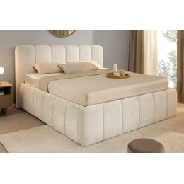 Riess Ambiente Design Boxbett ADLON 180x200cm beige Chenille Cremona mit Stauraum und Lattenrost Riess-Ambiente Landhaus Modern Natur Skandinavisch