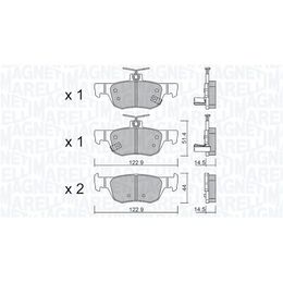 MAGNETI MARELLI Bremsbelagsatz, Scheibenbremse 363916061255 f&uuml;r MAZDA