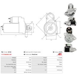 AS-PL Starter s5184 f&uuml;r Opel MITSUBISHI Suzuki