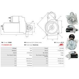 AS-PL Starter s0588 f&uuml;r CHEVROLET VW MWM