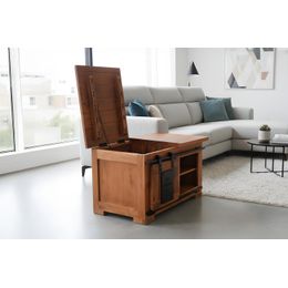 Lowboard Truhenschrank Akazie massiv nussbaumfarben 76 x 51 x 45 cm LIBRO
