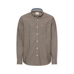 Langarmhemd Camel Active, Herren, Gr. 4XL, N-Gr, braun (deep oliv), Web, Obermaterial: 100% Baumwolle, kariert, normal h&uuml;ftbedeckend, Rundhals, 2-Knopf-Manschette, Hemden, kariert, mit Button-Down-Kragen