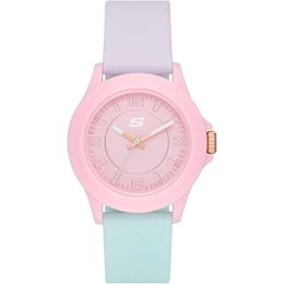 Quarzuhr Skechers "ROSENCRANS", gr&uuml;n (mint, helllila), Armbanduhren, Damen, Quarzuhr, Armbanduhr, Damenuhr, Silikonarmband, analog, Mineralglas