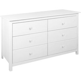 M&ouml;bilia Schubkastenkommode M&Ouml;BILIA "Salgen", wei&szlig;, B:130cm H:80cm T:45cm, Massivholz, Sideboards, Schubladenkommode, im Landhaus-Stil